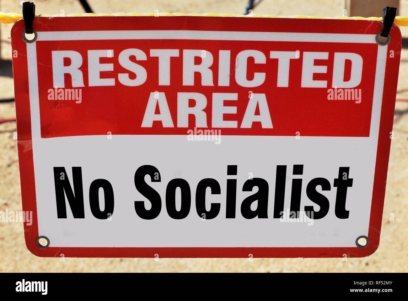 Restricted area label sign hi-res stock photography and images - Alamy