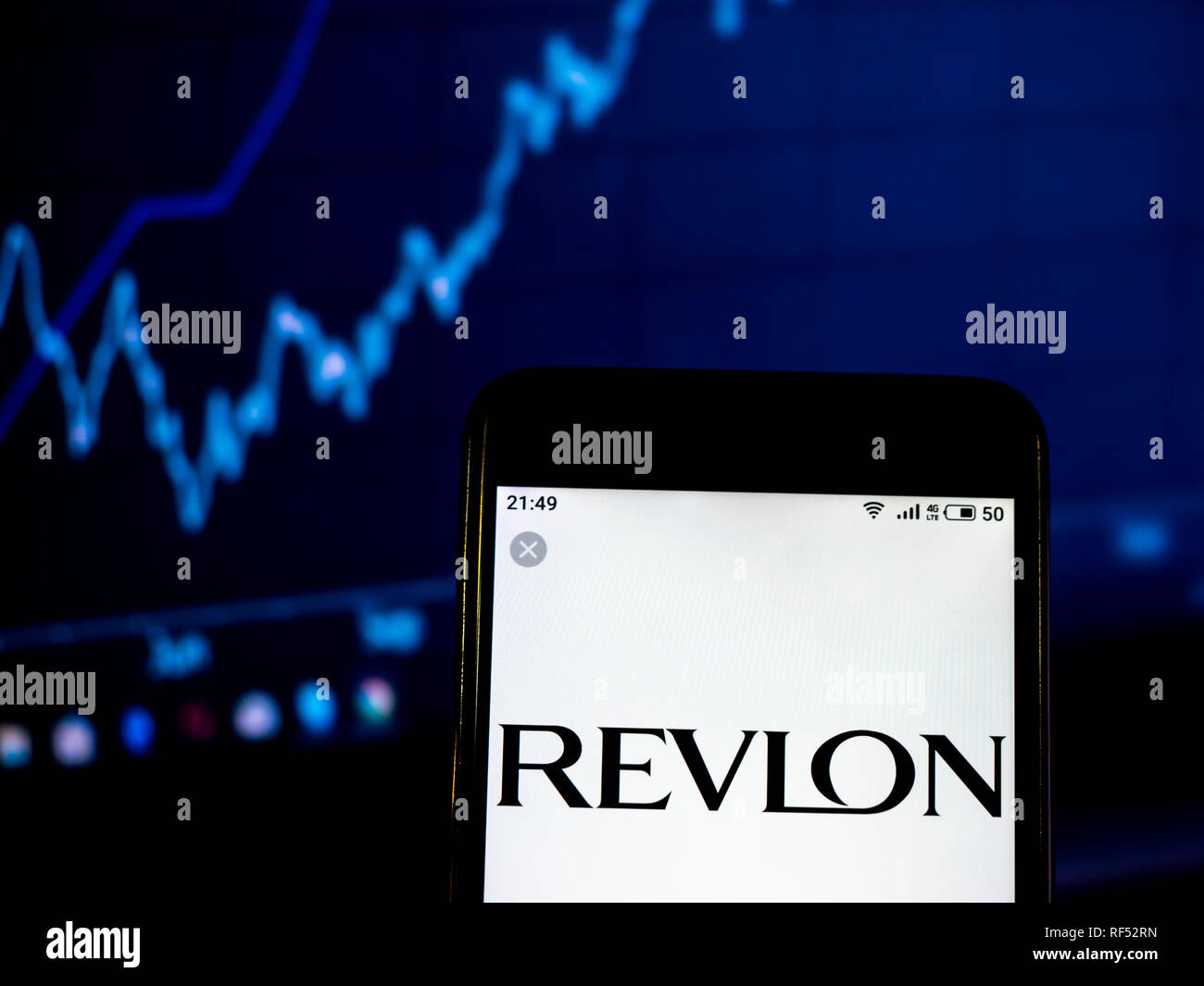Revlon Cosmetics company logo seen displayed on smart phone Stock Photo ...