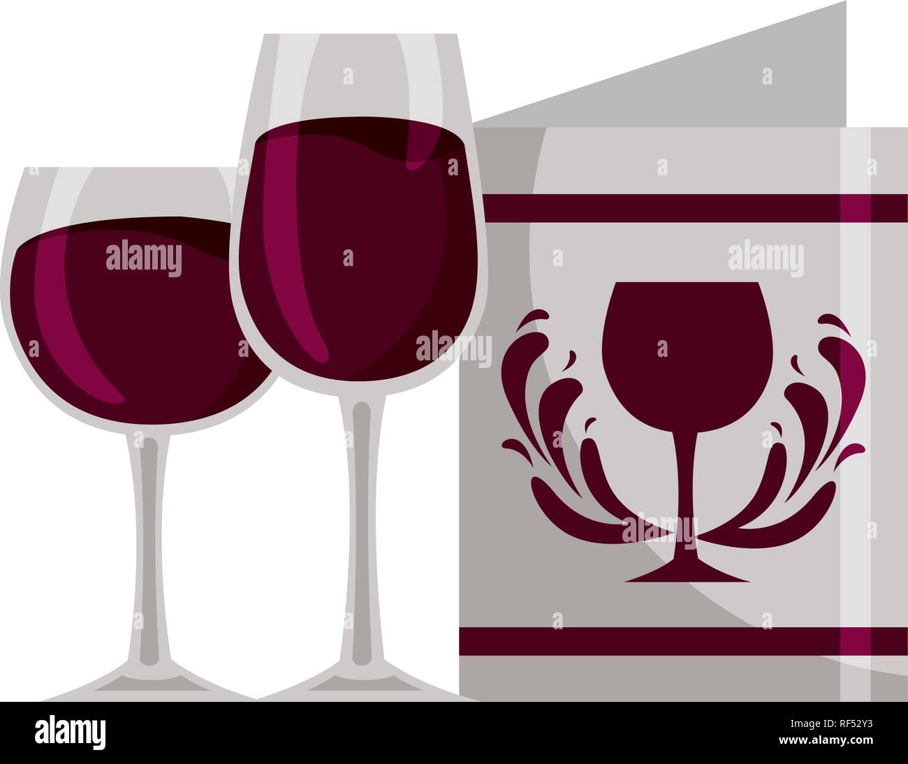 wine glass cups and restaurant menu beverages Stock Vector Image & Art ...