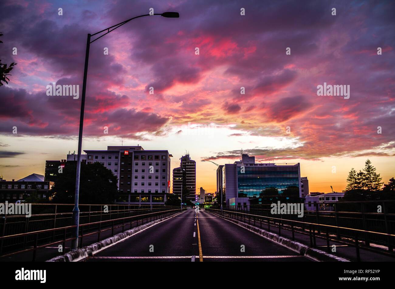 Road to Hamilton City Stock Photo - Alamy