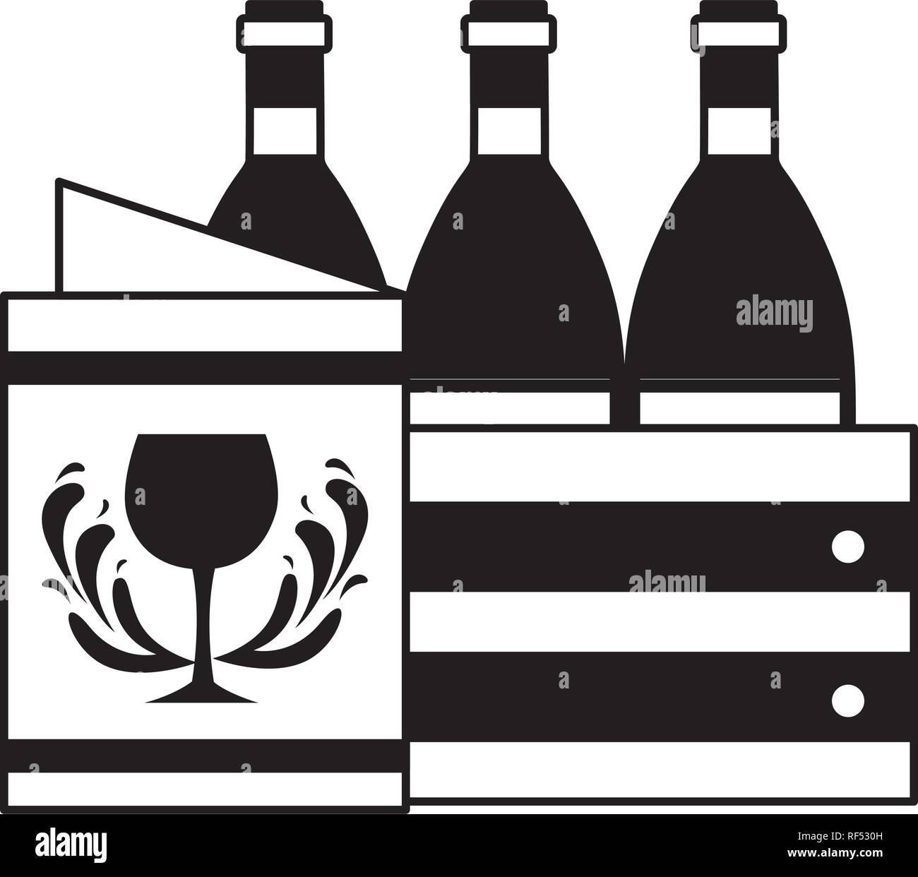 wine bottles on basket and restaurant menu Stock Vector Image & Art - Alamy