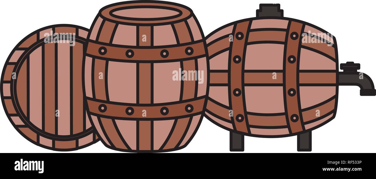 three wooden barrels Stock Vector Image & Art - Alamy