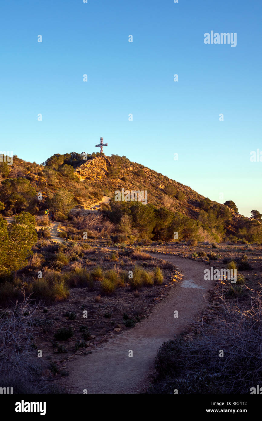 Pilgrimage trip to the cross at the top of the mountain Stock Photo - Alamy