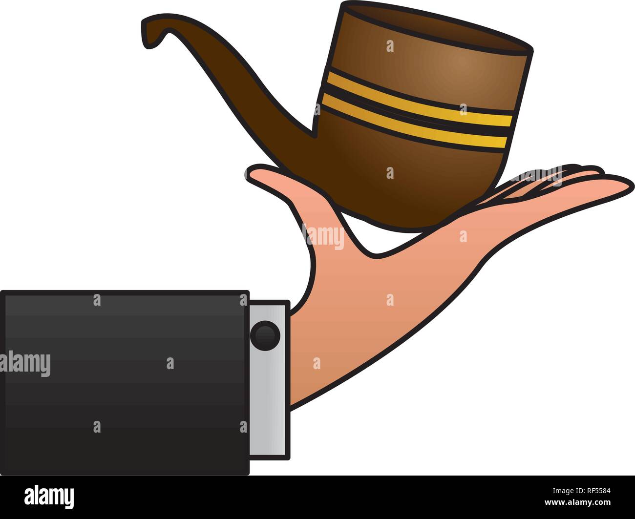 hand holding tobacco pipe Stock Vector Image & Art - Alamy