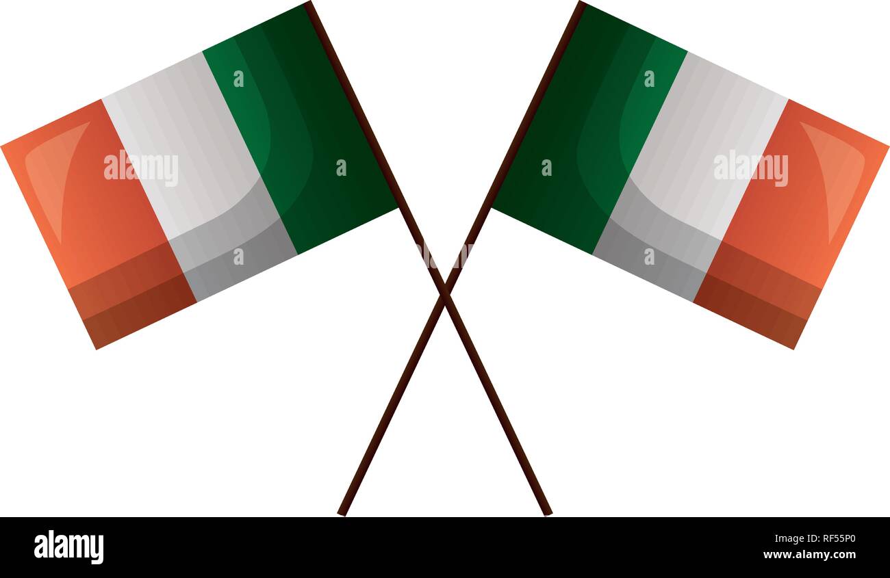 crossed irish flags on white background Stock Vector Image & Art - Alamy