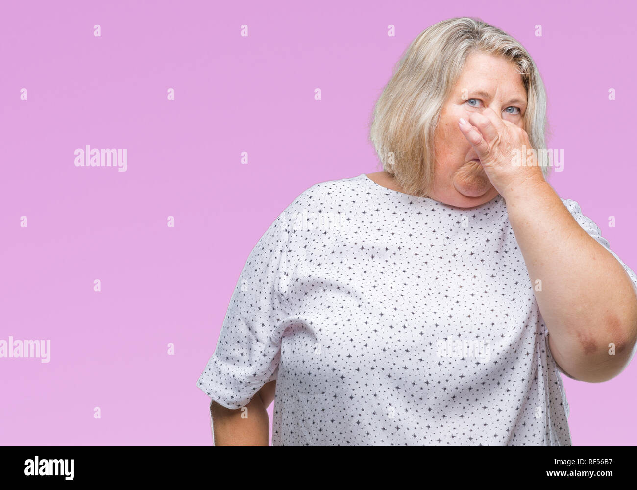 Woman unhappy size of nose hi-res stock photography and images - Alamy