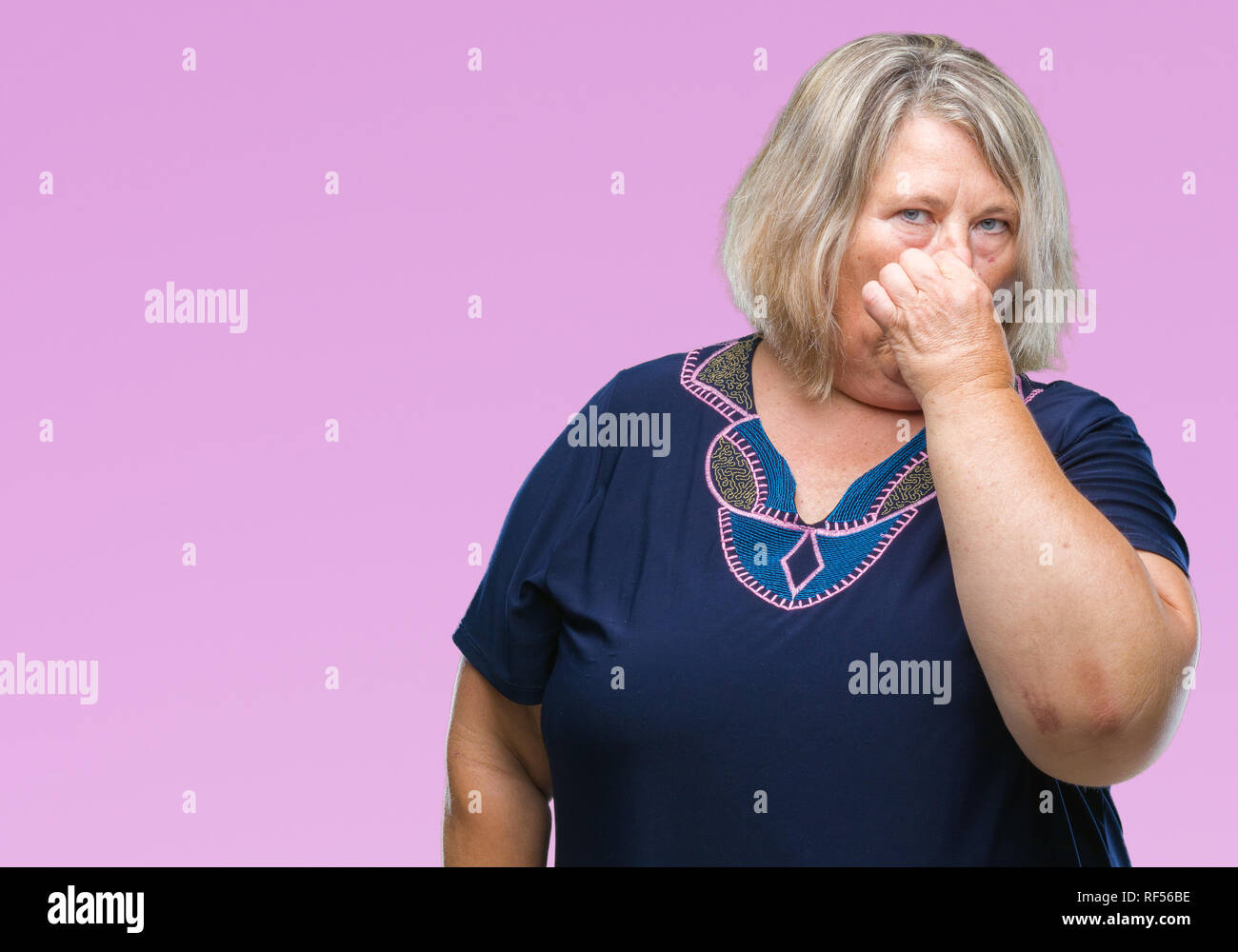 Woman unhappy size of nose hi-res stock photography and images - Alamy