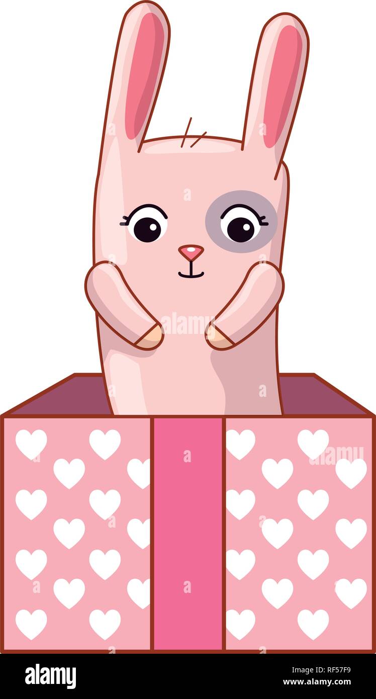 gift box present with cute rabbit Stock Vector Image & Art - Alamy