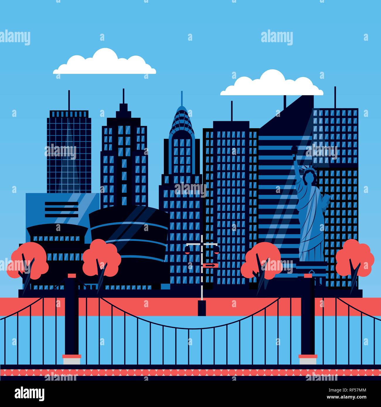New york bridge isolated Stock Vector Images - Alamy