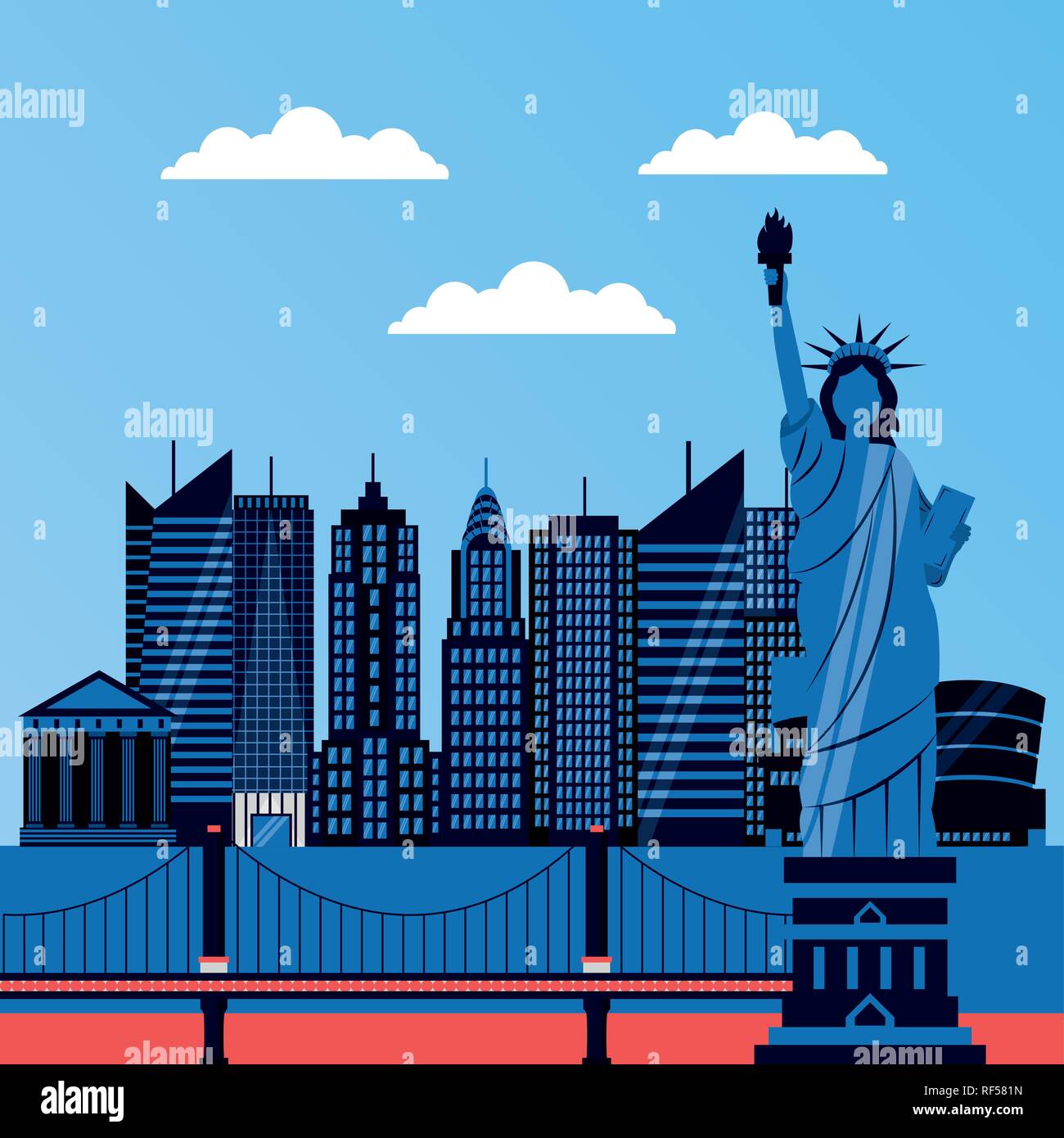 New york city manhattan nyc buildings Stock Vector Images - Alamy