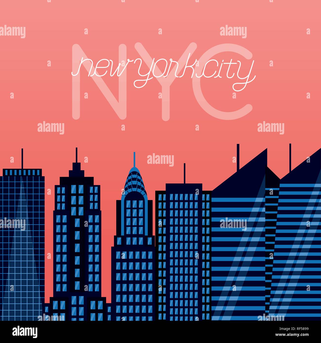 Manhattan skyline panorama skyscrapers new Stock Vector Images - Alamy