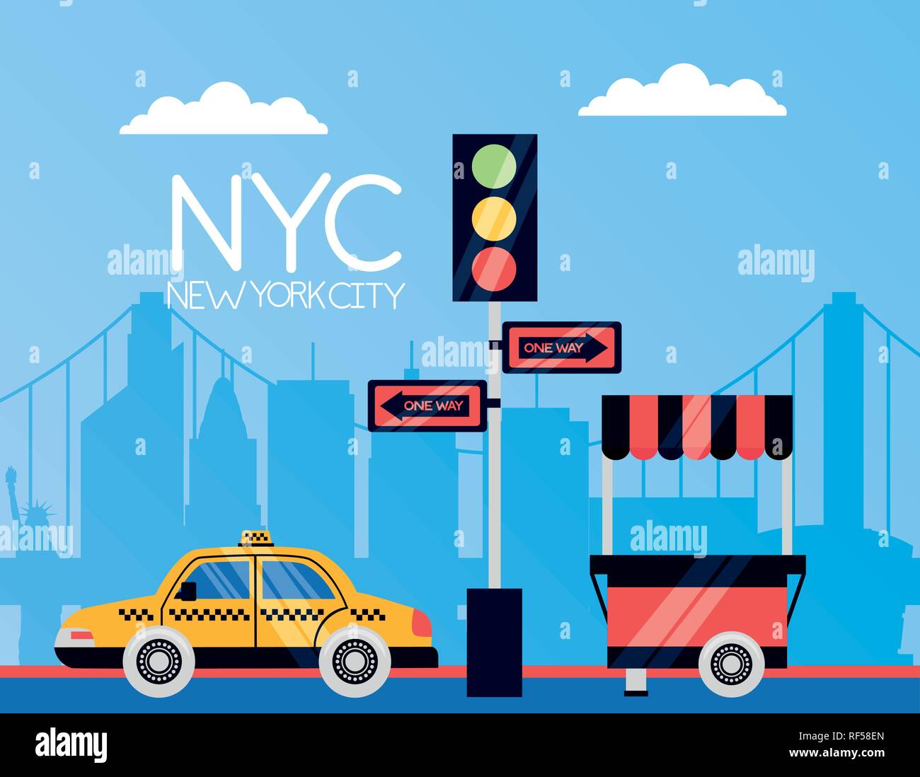 New york street food Stock Vector Images - Alamy