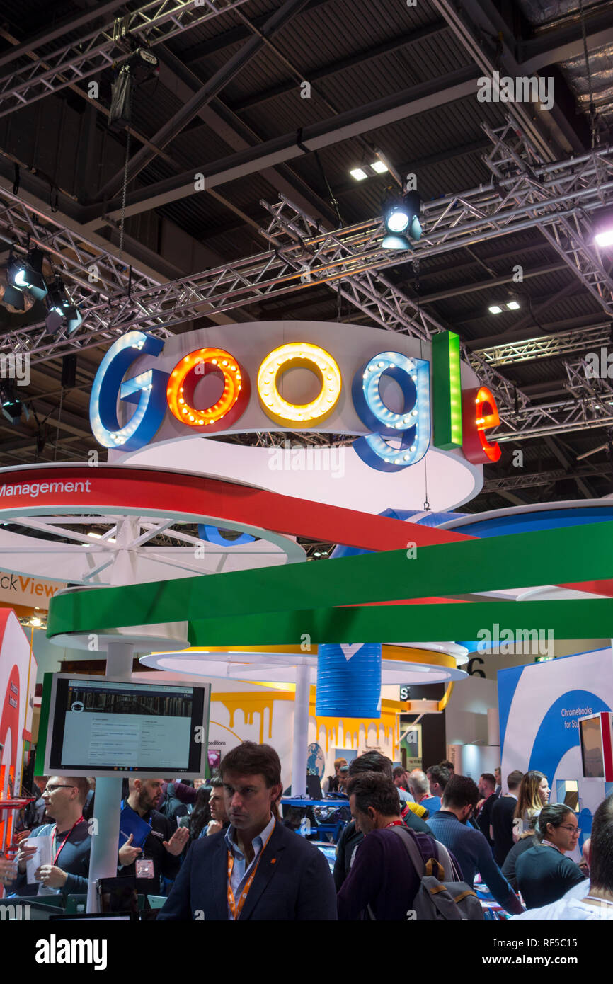 Google signage at the British Educational Technology Trade Show (BETT ...