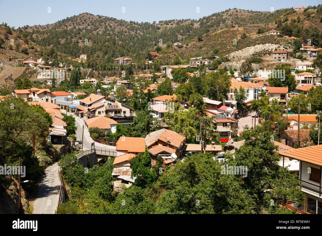 Old and new houses in Kakopetria village, Cyprus Stock Photo - Alamy