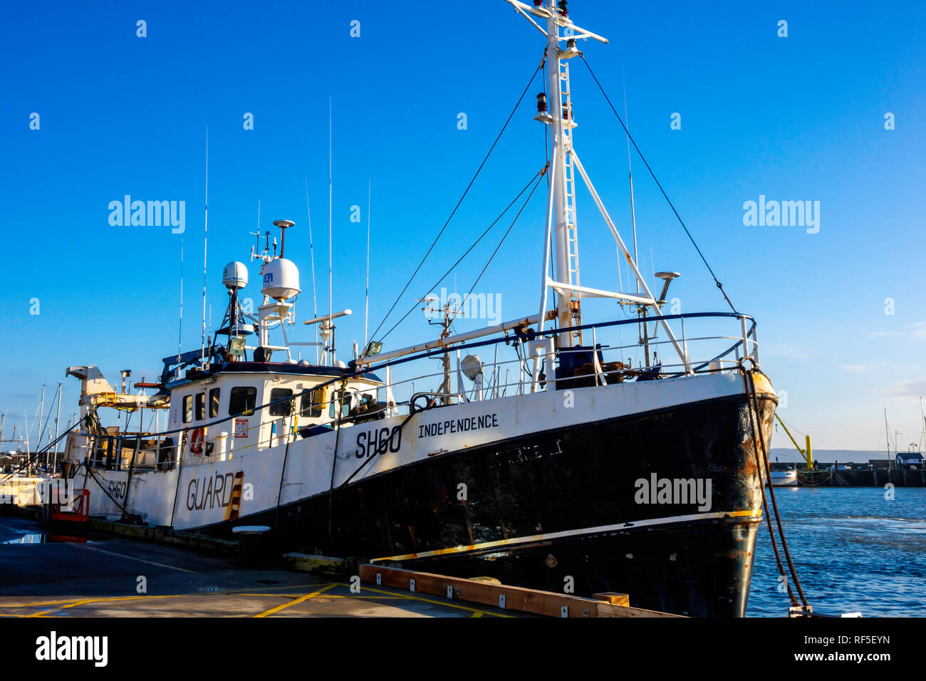 Guard vessel Independence in Scarborough Harbour the vessel is used as ...