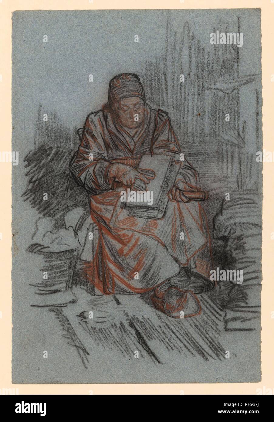 Carder. Draughtsman: Jan Veth. Dating: 1874 - 1925. Measurements: h 465 ...