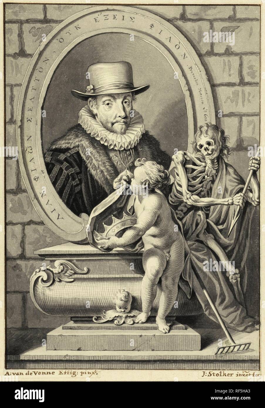 Portrait of William I, Prince of Orange-Nassau, in an oval frame ...