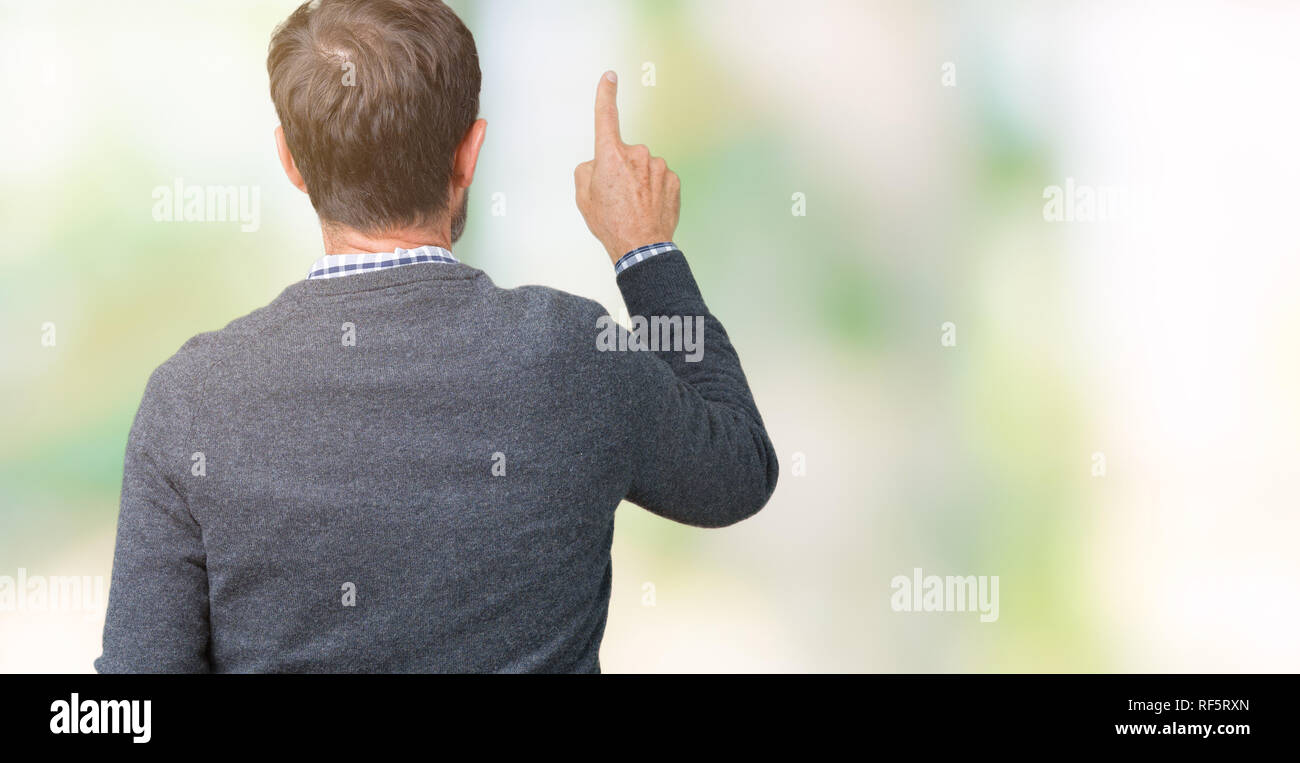 Old man sweater one person rear view hi-res stock photography and ...