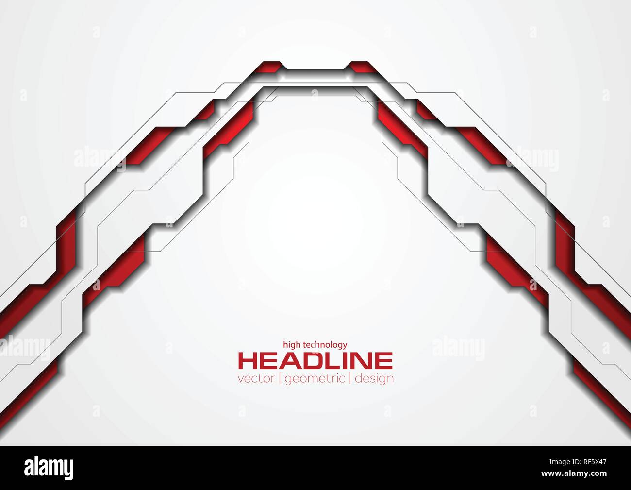 Technology red and white vector abstract background Stock Vector Image ...