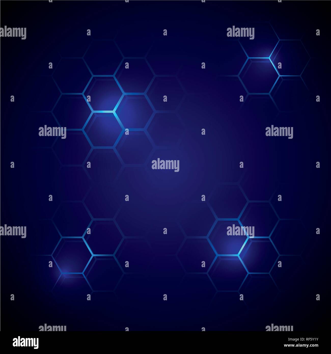 Futuristic blue honeycomb pattern. Hexagonal cell conceptual vector background Stock Vector ...