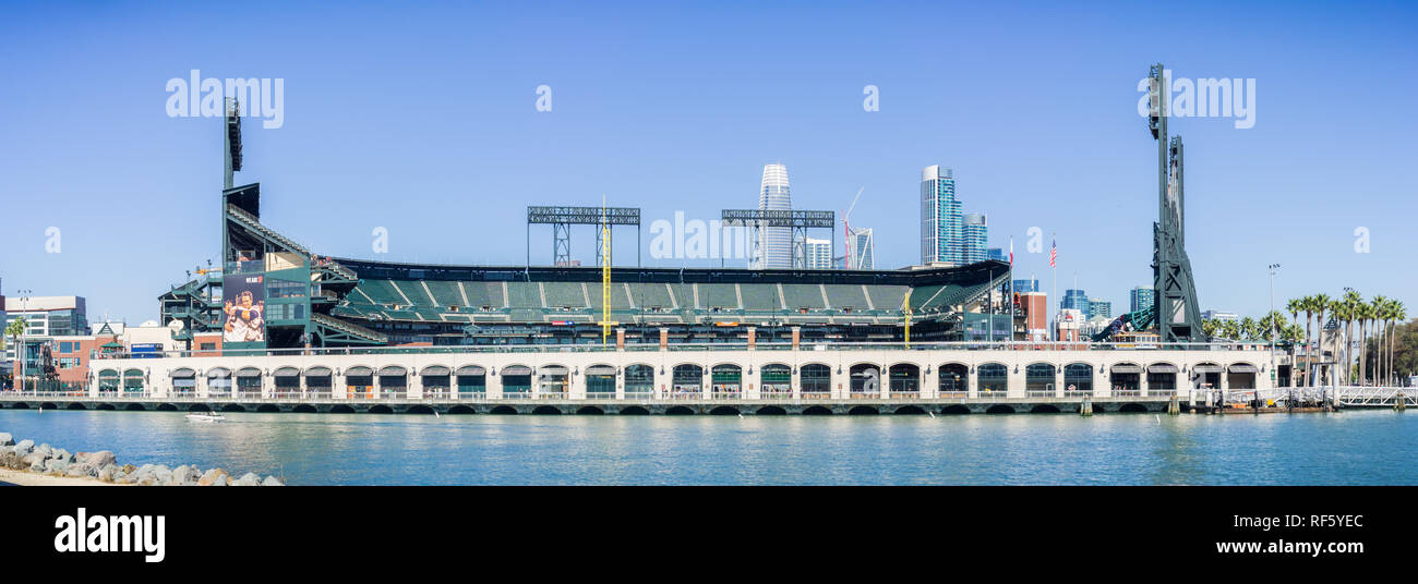 October 7, 2017 San Francisco/CA/USA - AT&T Park baseball arena on the ...
