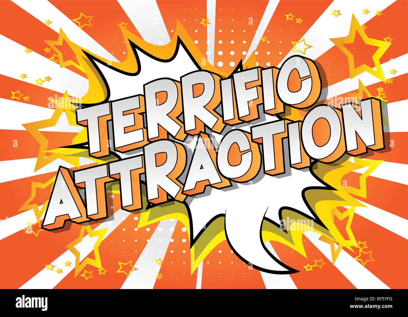 Terrific Attraction - Vector illustrated comic book style phrase on ...