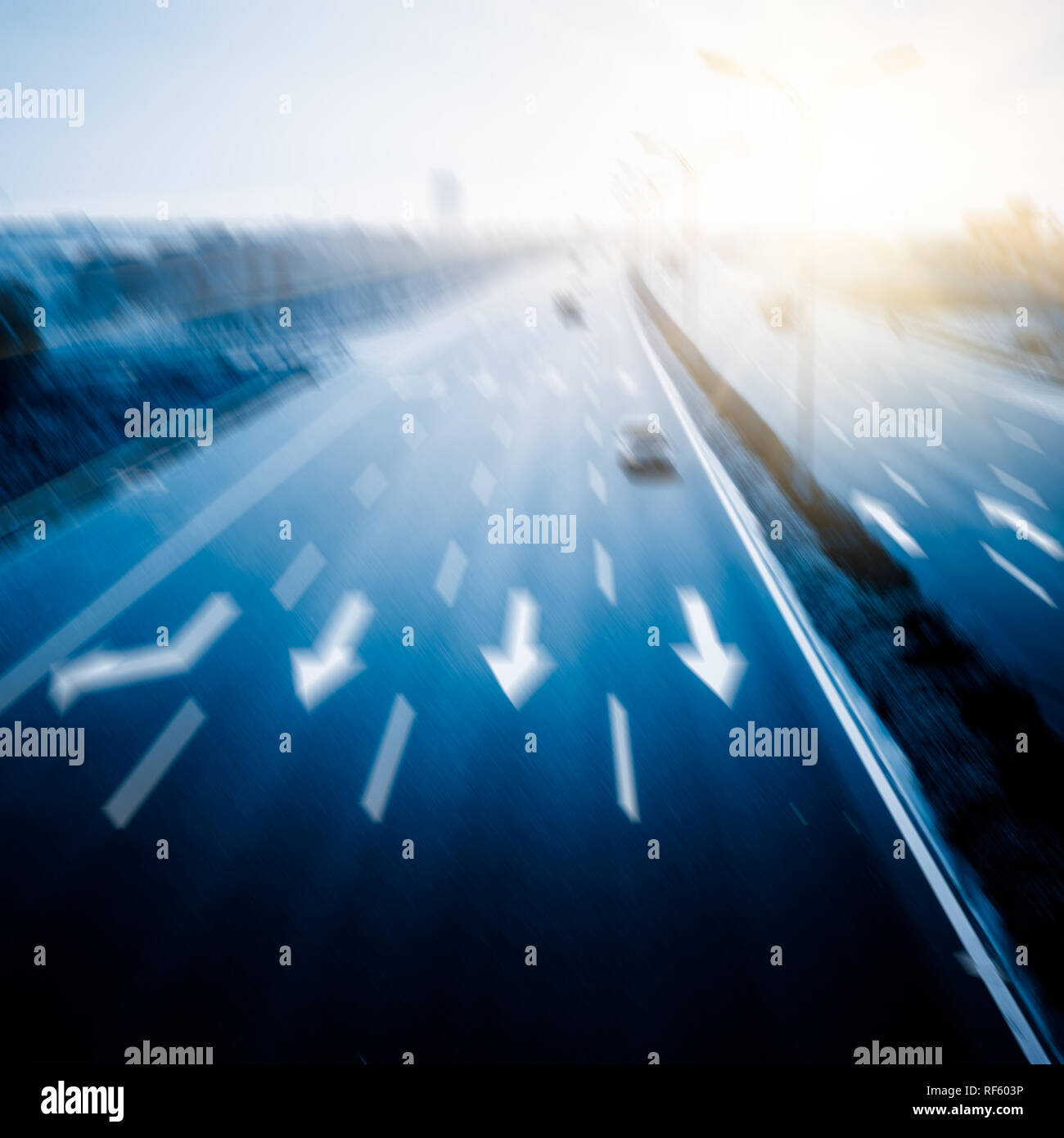 empty highway, blue toned images Stock Photo - Alamy