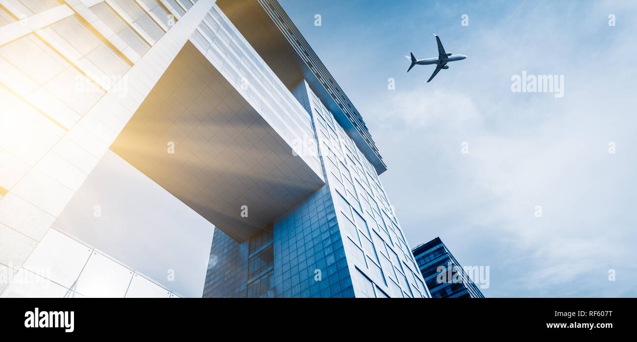 facade of modern office building, blue toned images Stock Photo - Alamy