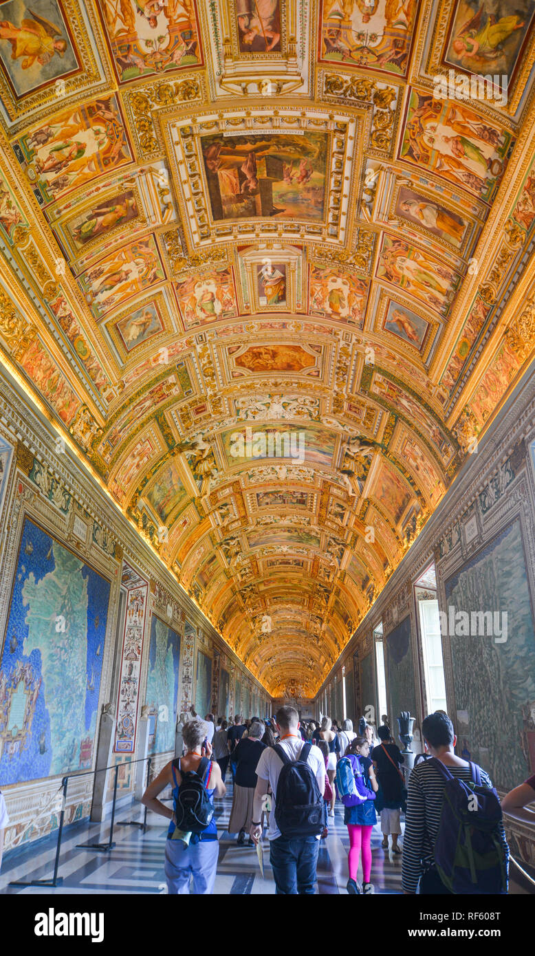 Vatican - Oct 16, 2018. People visit the Vatican Museums. In the museum ...