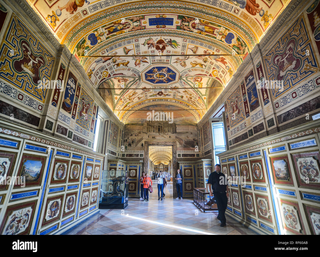 Vatican - Oct 16, 2018. People visit the Vatican Museums. In the museum ...