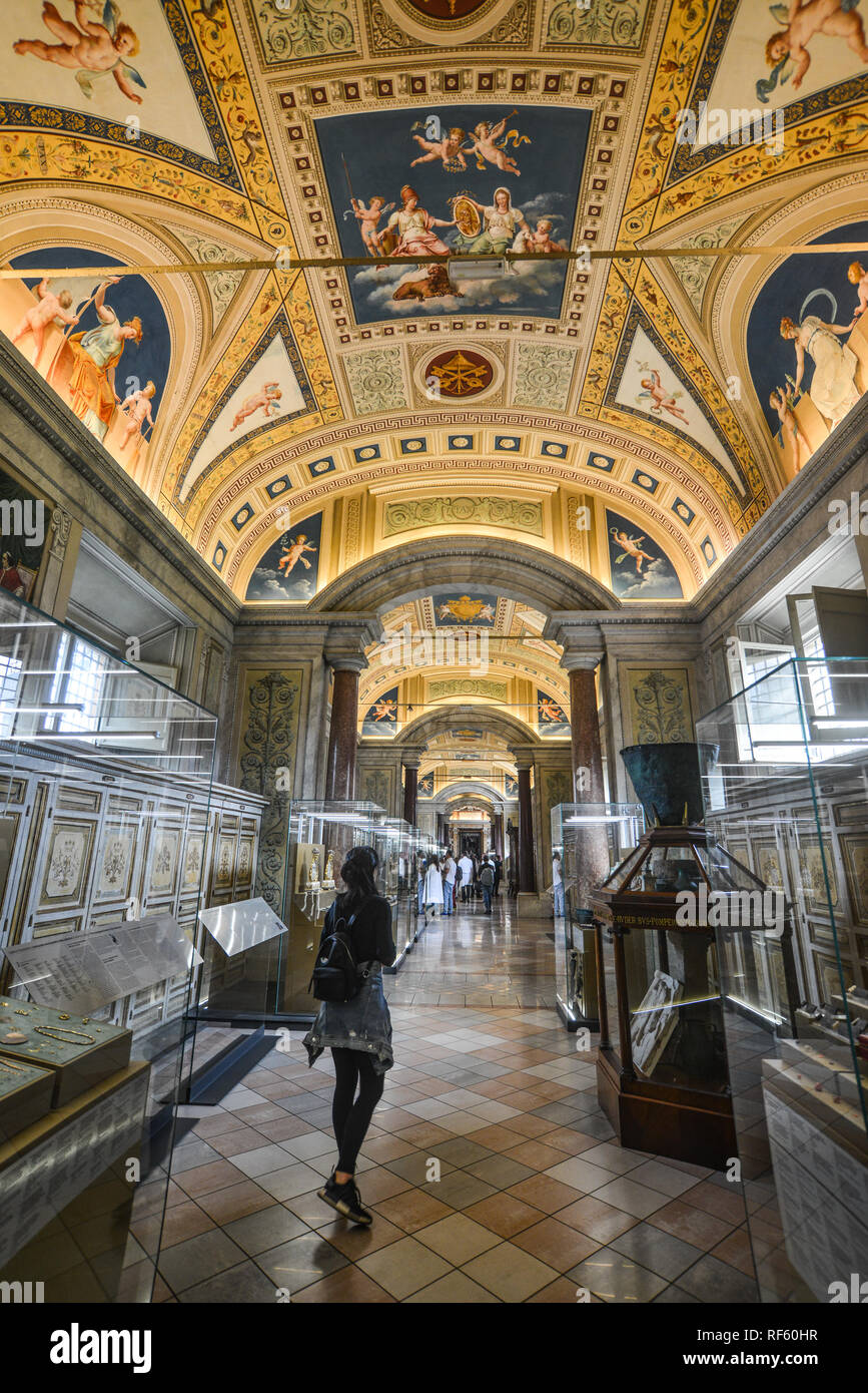 Vatican - Oct 16, 2018. People visit the Vatican Museums. In the museum ...