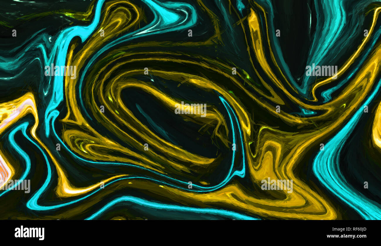 Acrylic Oil artistic colorful liquid wave pattern. Digital psychedelic ...
