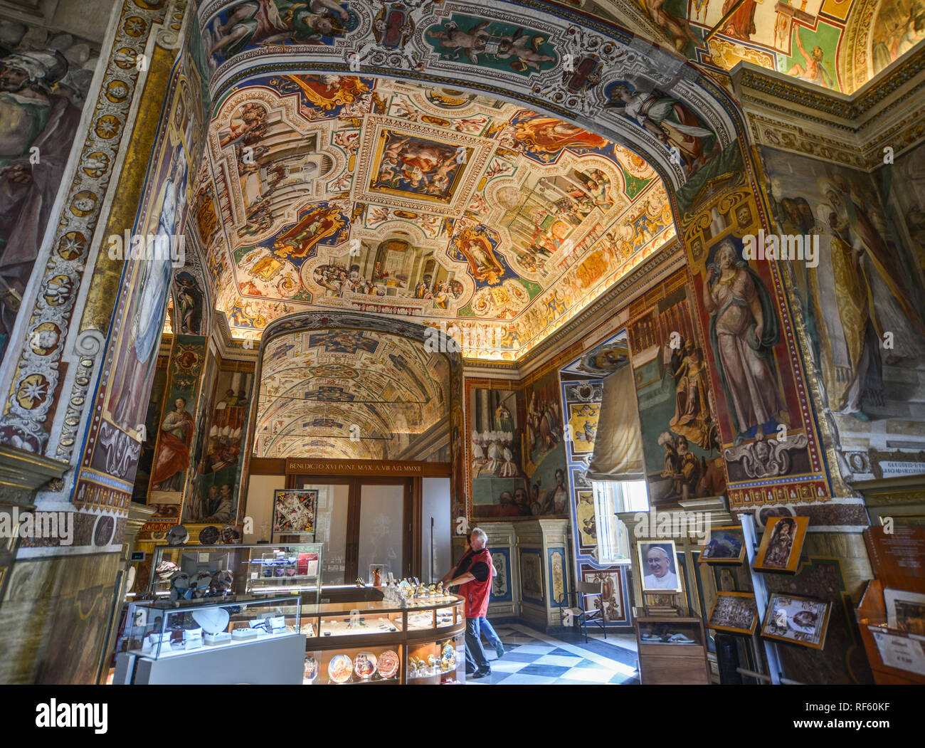 Vatican - Oct 16, 2018. People visit the Vatican Museums. In the museum ...