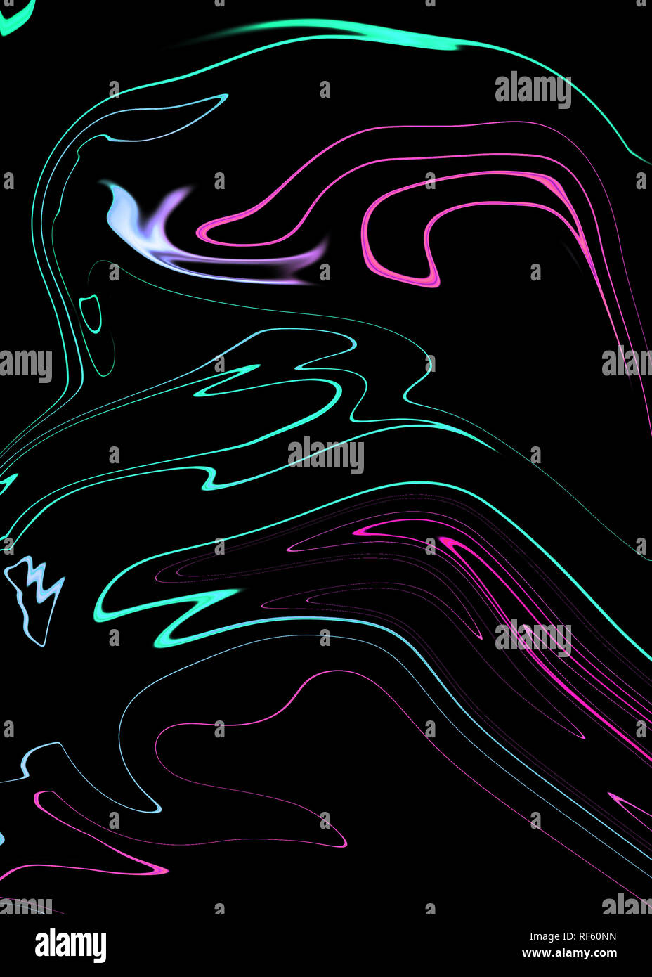 Digital liquid cyberpunk wave background. Line neon artistic texture ...