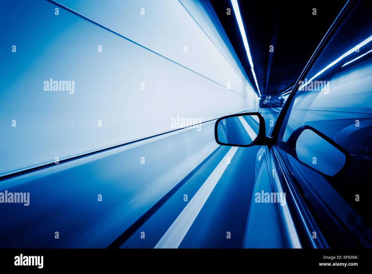 View from Side of Car Going Around Corner, Blurred Motion Stock Photo ...