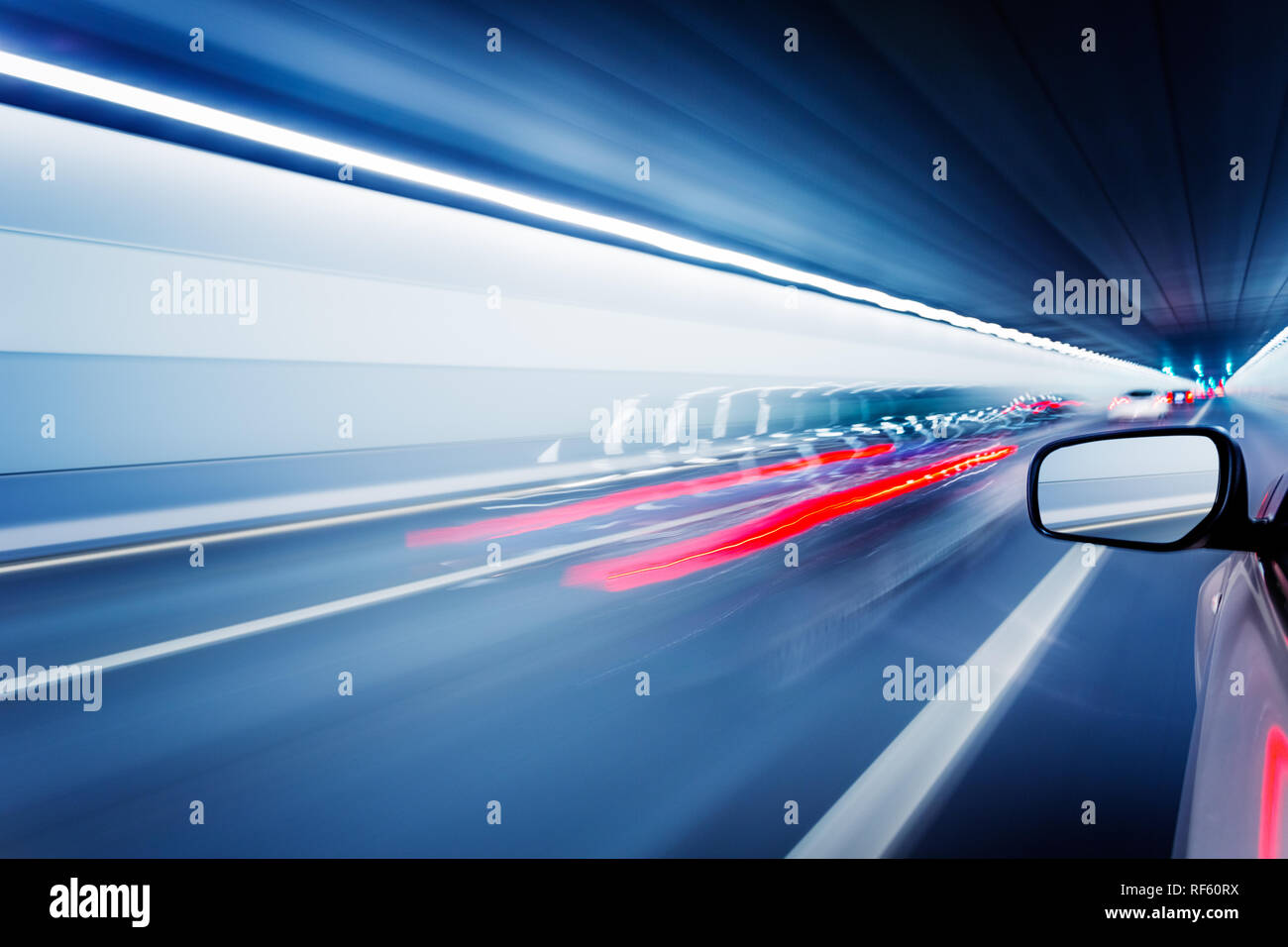 View from Side of Car Going Around Corner, Blurred Motion Stock Photo ...