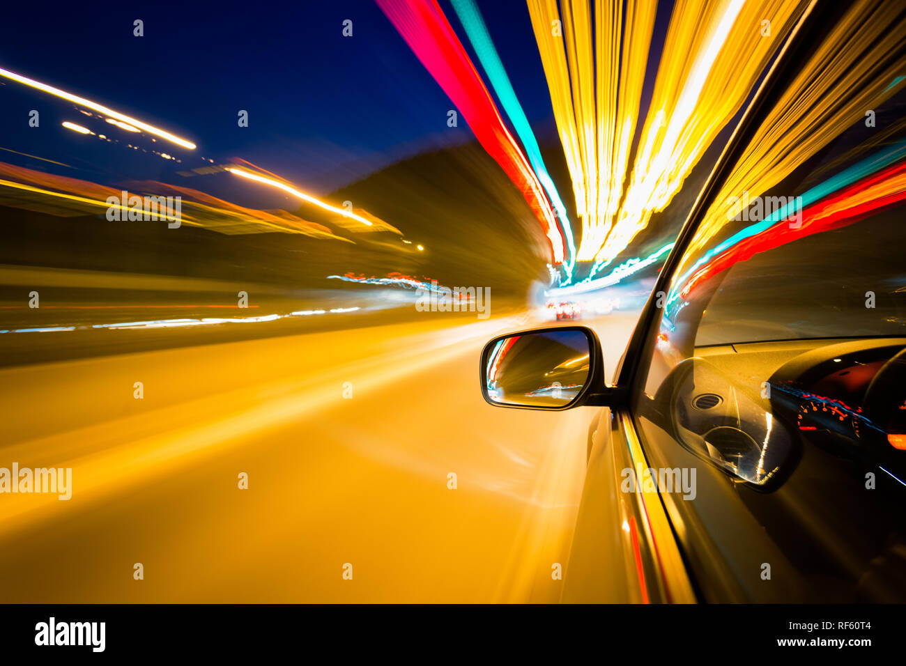 Car going around corner hi-res stock photography and images - Alamy