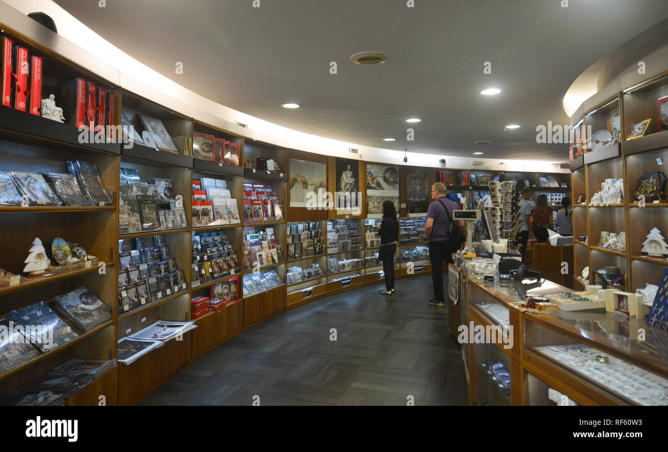 Vatican - Oct 16, 2018. Bookstore of the Vatican Museums. The museums ...