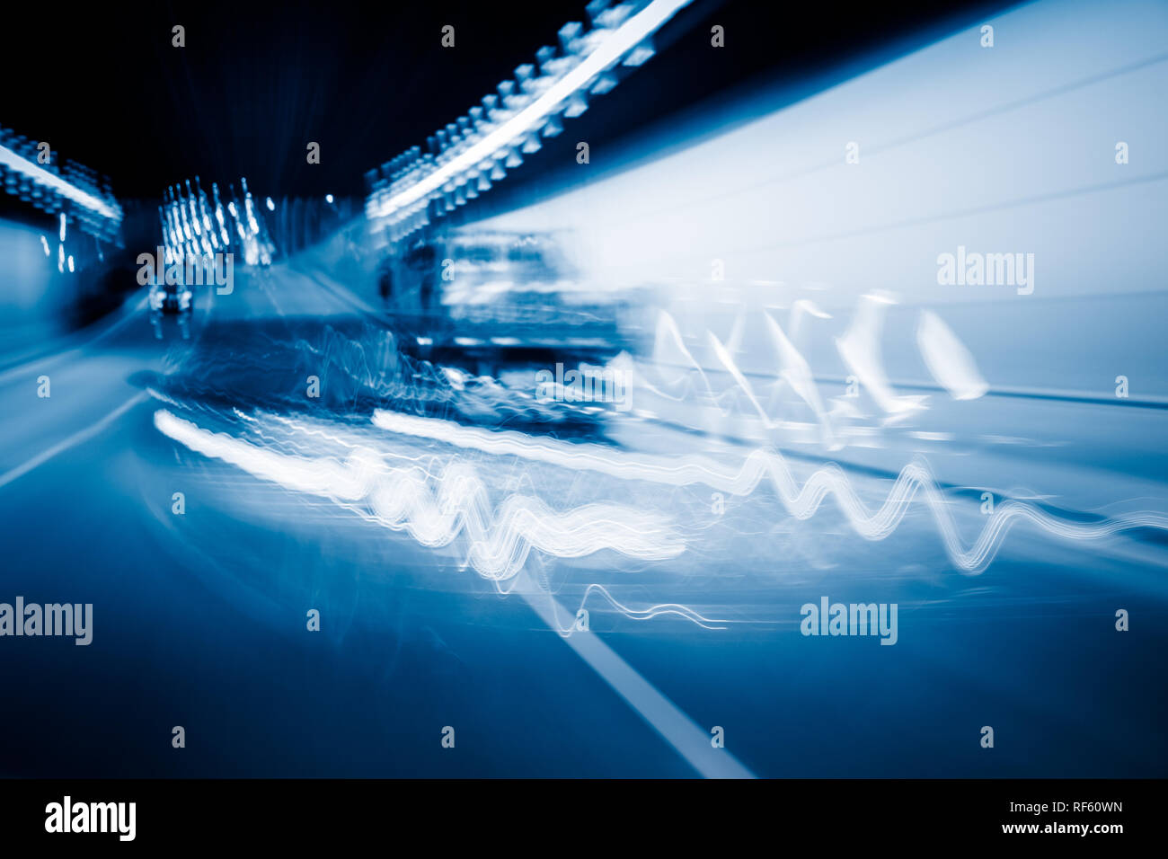 View from Side of Car Going Around Corner, Blurred Motion Stock Photo ...
