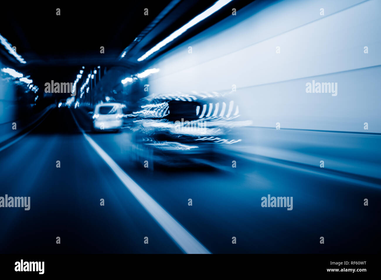 View from Side of Car Going Around Corner, Blurred Motion Stock Photo ...