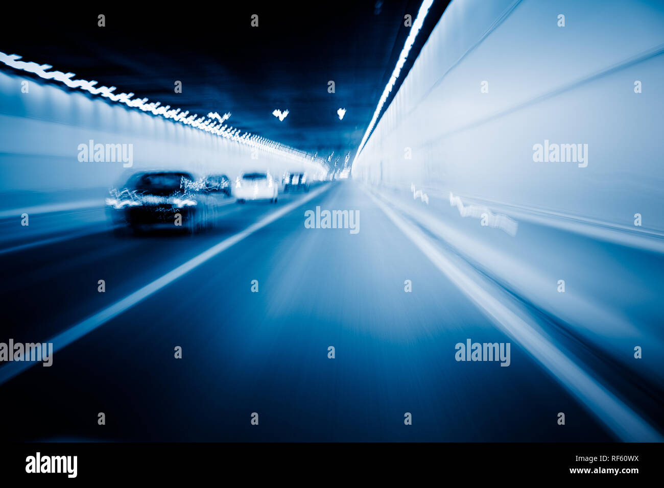 View from Side of Car Going Around Corner, Blurred Motion Stock Photo ...