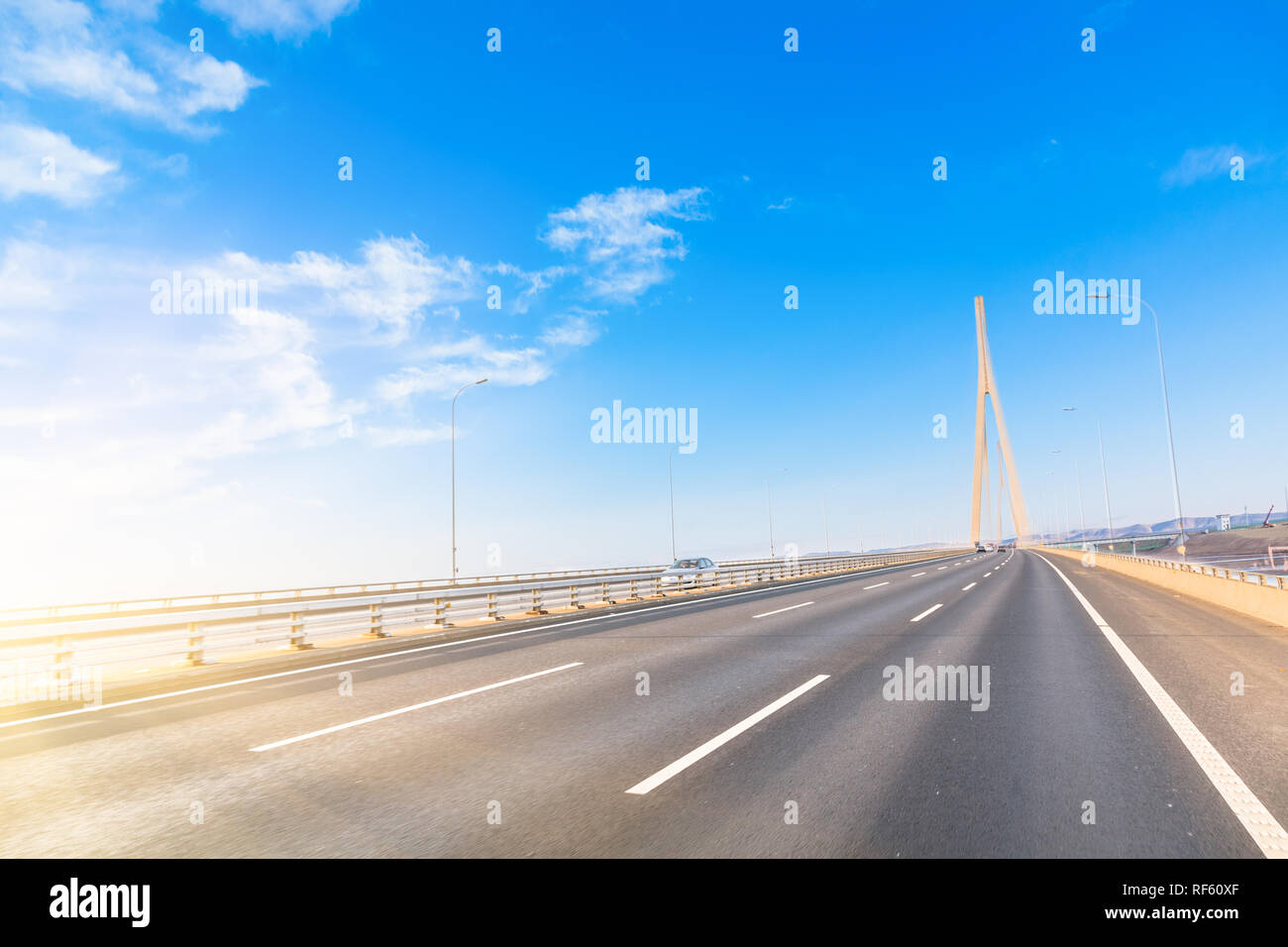 freeway with sky background Stock Photo - Alamy