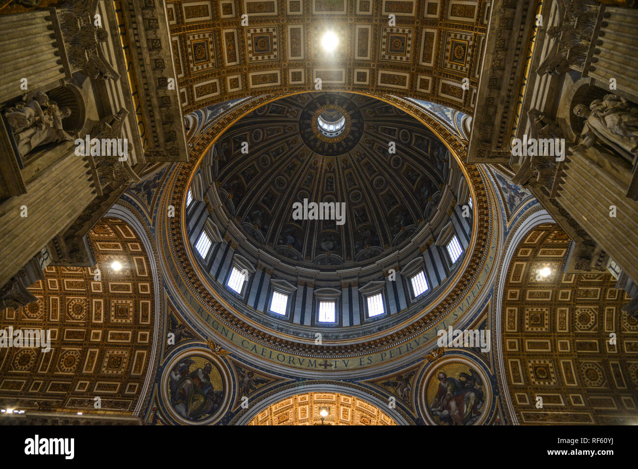 Rome, Italy - Oct 16, 2018. Interior of St Peter Basilica (San Pietro ...