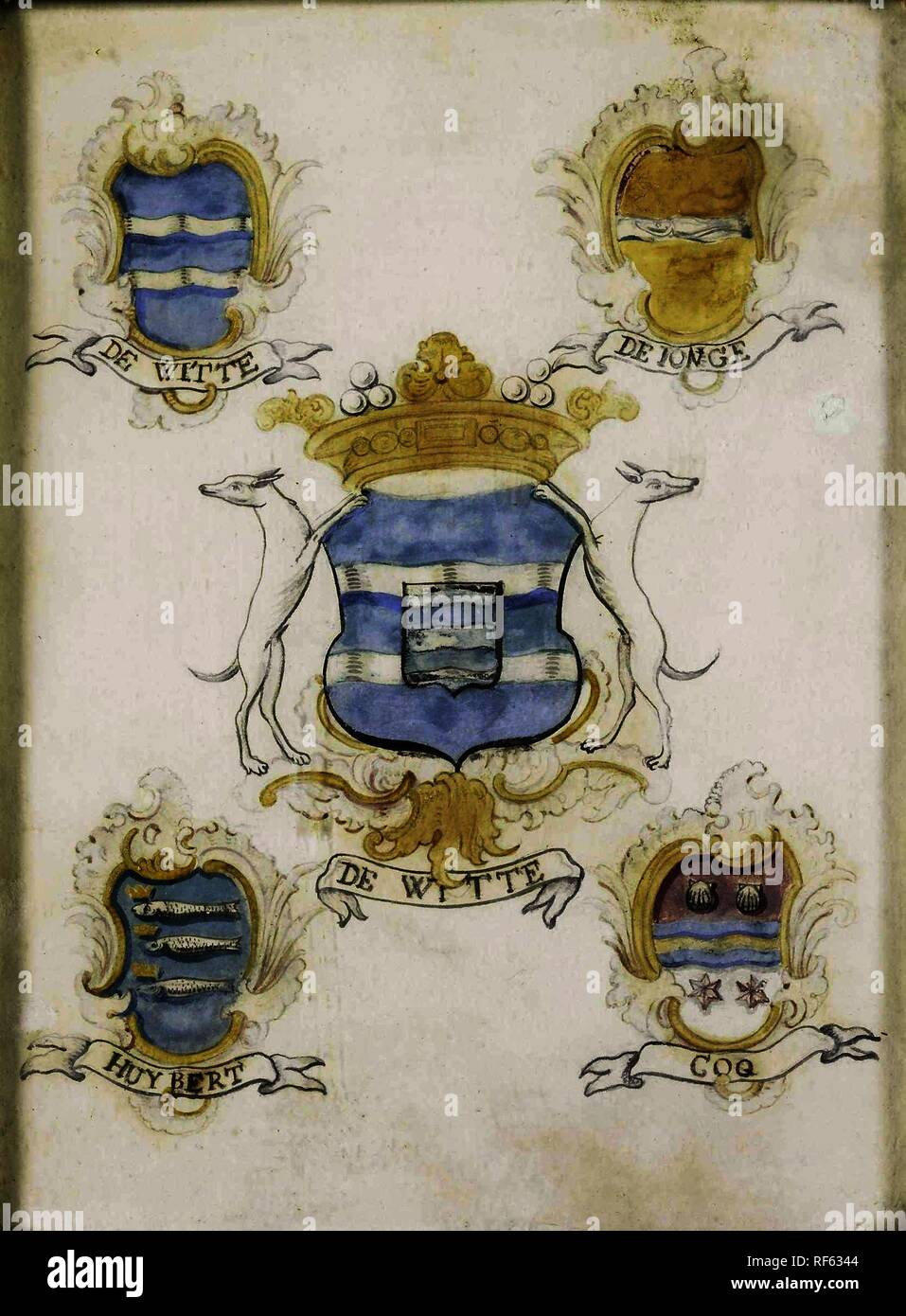 The coat of arms of Jacob de Witte, father of Laurens Jacobsz de Witte ...