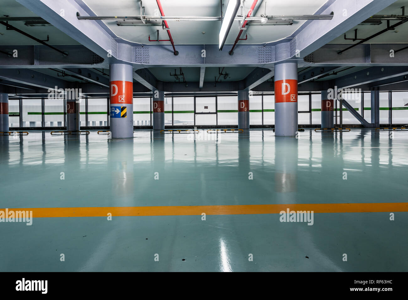 Parking garage underground, industrial interior, shanghai china Stock ...