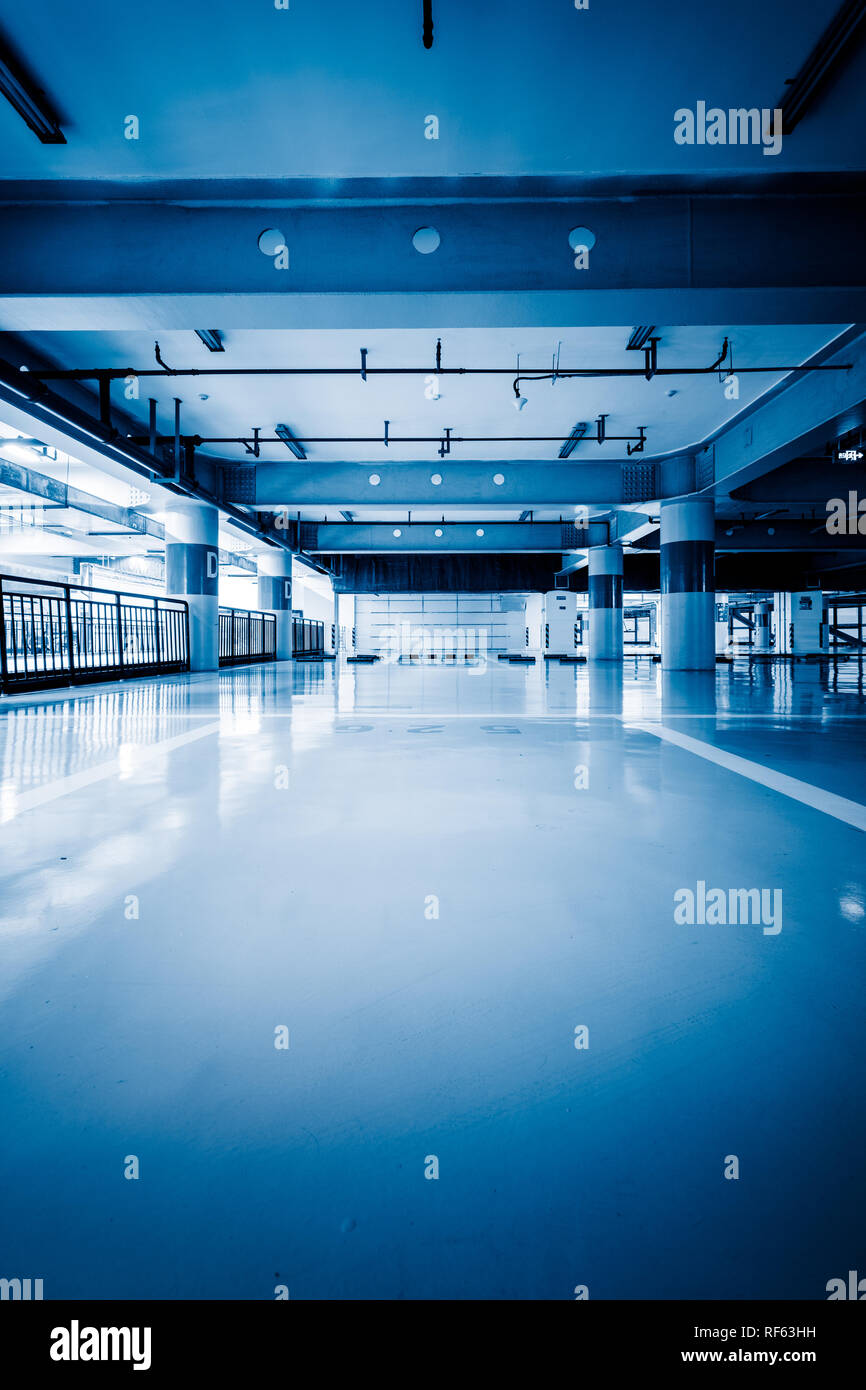 Parking garage underground, industrial interior, shanghai china Stock ...
