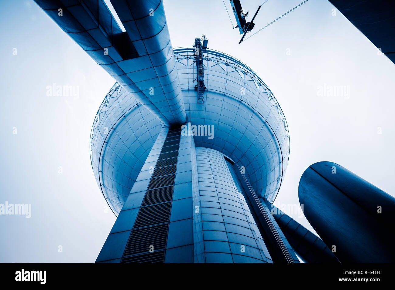 facade of modern office building, blue toned images Stock Photo - Alamy