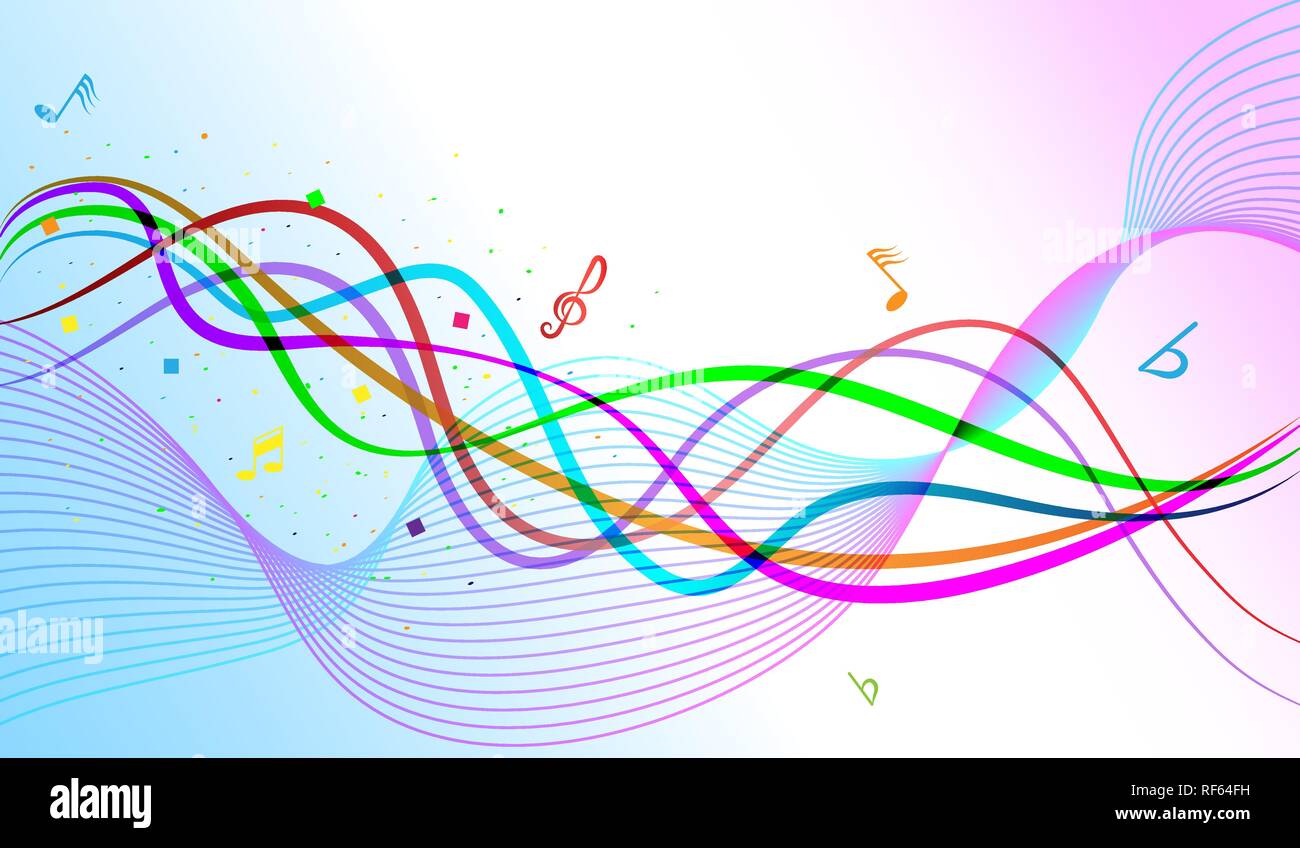 Colored intertwining lines, abstract music background Stock Vector ...