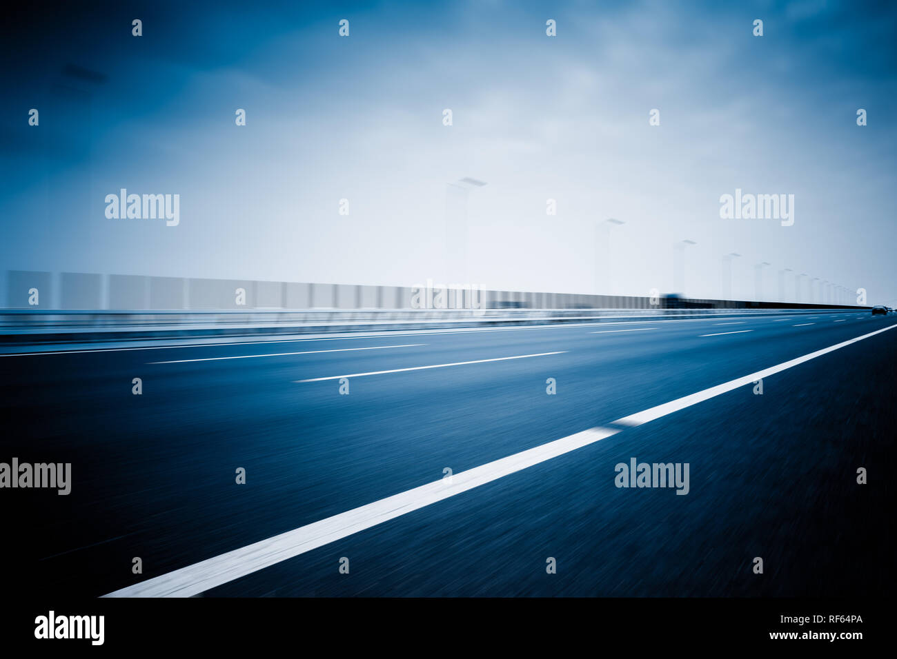 empty highway, blue toned images Stock Photo - Alamy