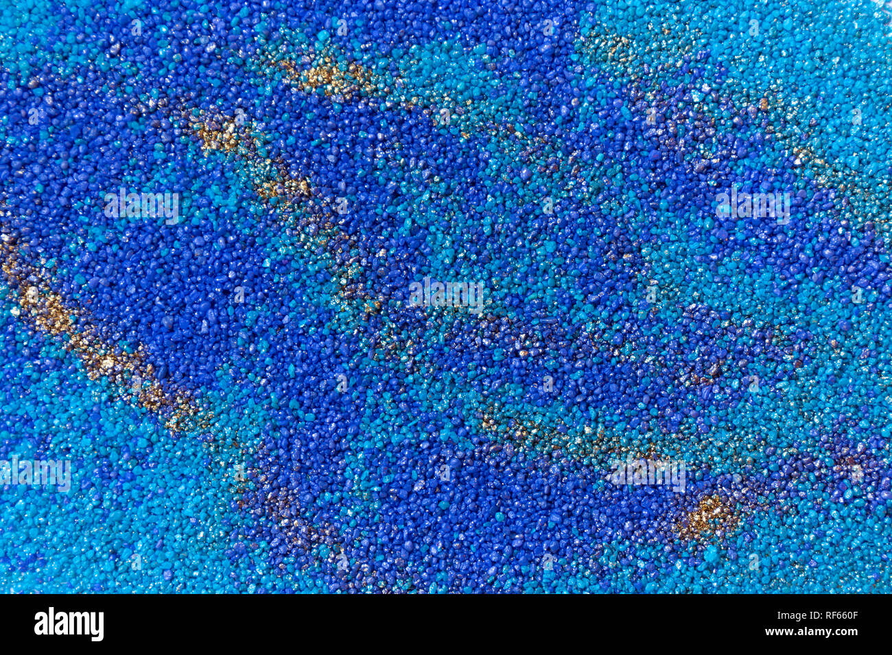 Layered colorful sand pattern. Marble style background. Blue and gold ...